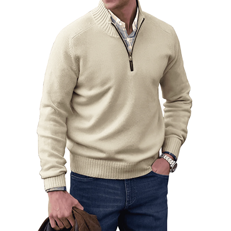 Tim | Hochkragen-Pullover mit Reißverschluss – Lehmann Mode
